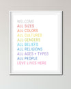All Are Welcome Equality Poster | Equal Rights Activism Poster Art ...