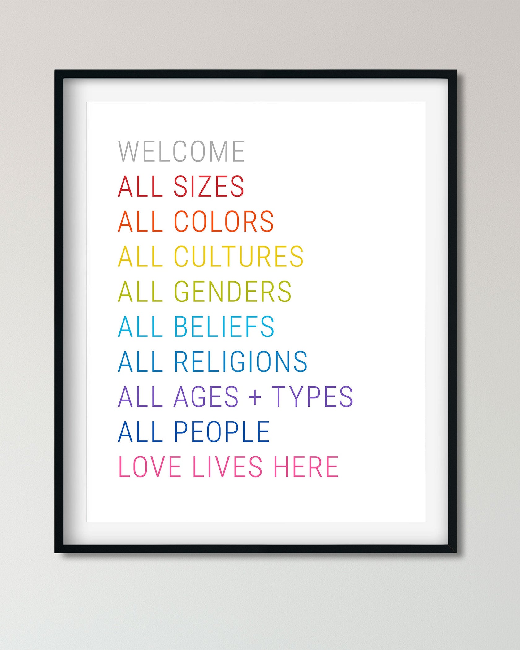 All Are Welcome Equality Poster | Equal Rights Activism Poster Art ...
