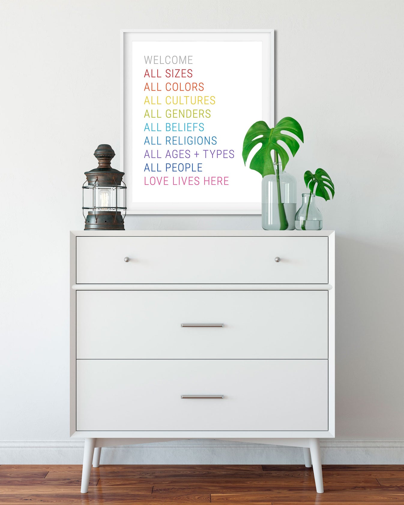 All Are Welcome Equality Poster | Equal Rights Activism Poster Art ...