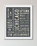 Chicago City Art | Modern Word Art Print - Transit Design