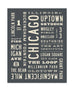 Chicago City Art | Modern Word Art Print - Transit Design