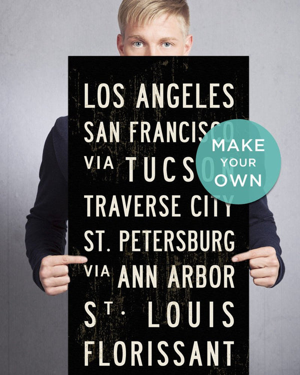 Custom Subway Sign with Your Destinations | Tell Your Story in Style ...