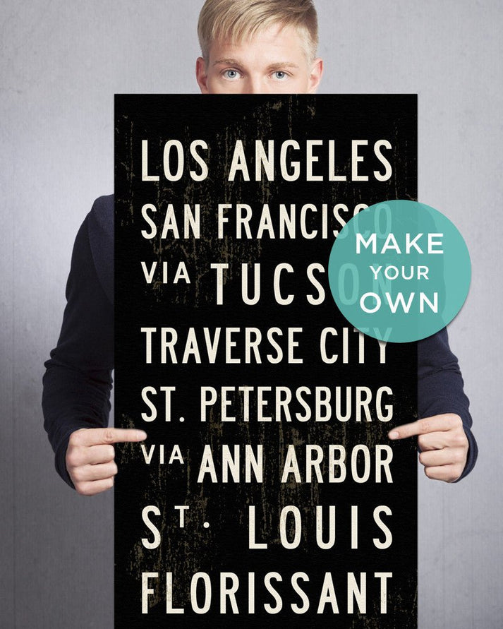 Custom Subway Sign with Your Destinations | Tell Your Story in Style ...