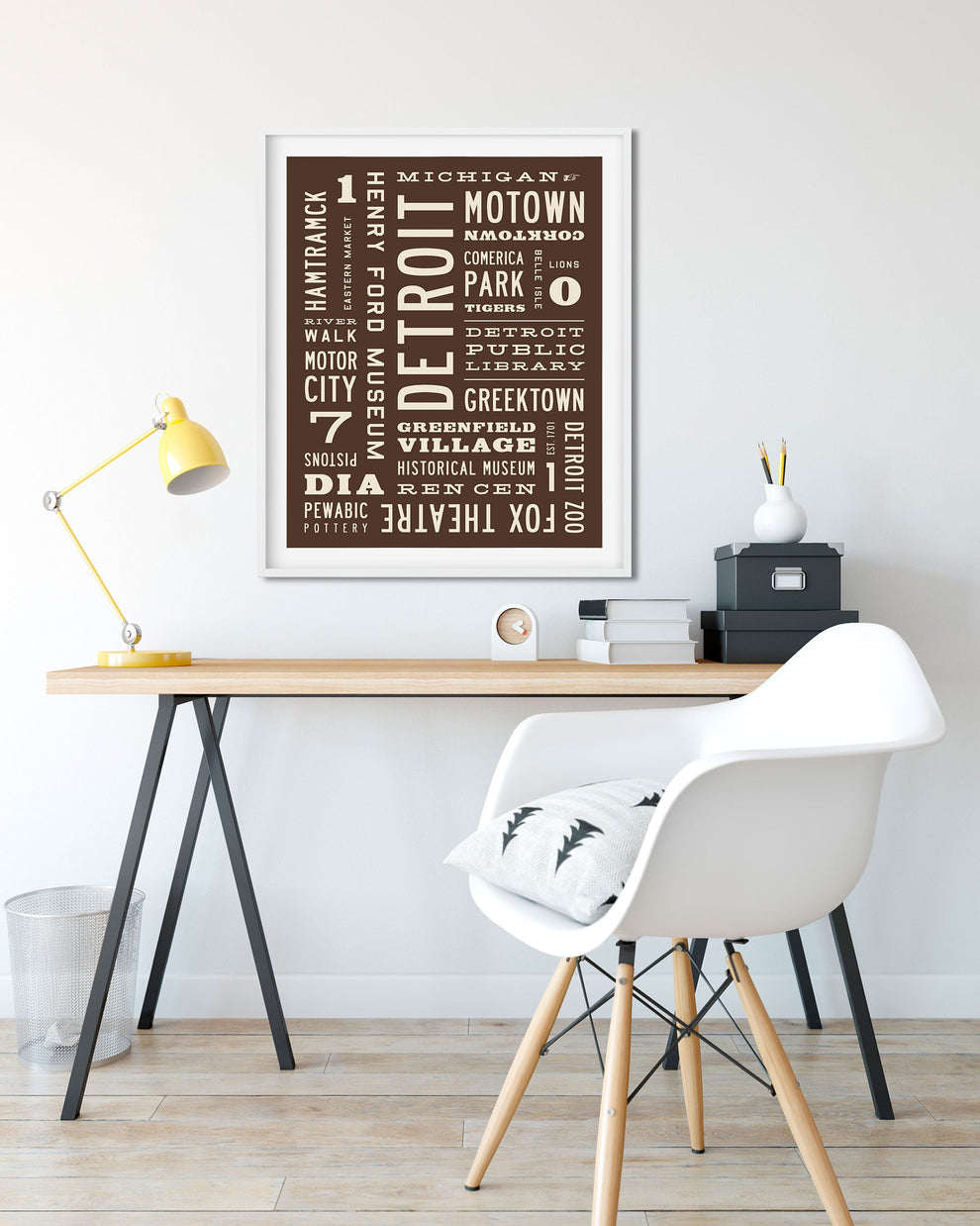 Detroit Word Art Print | Michigan Graphic Art Poster - Transit Design