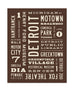 Detroit Word Art Print | Michigan Graphic Art Poster - Transit Design