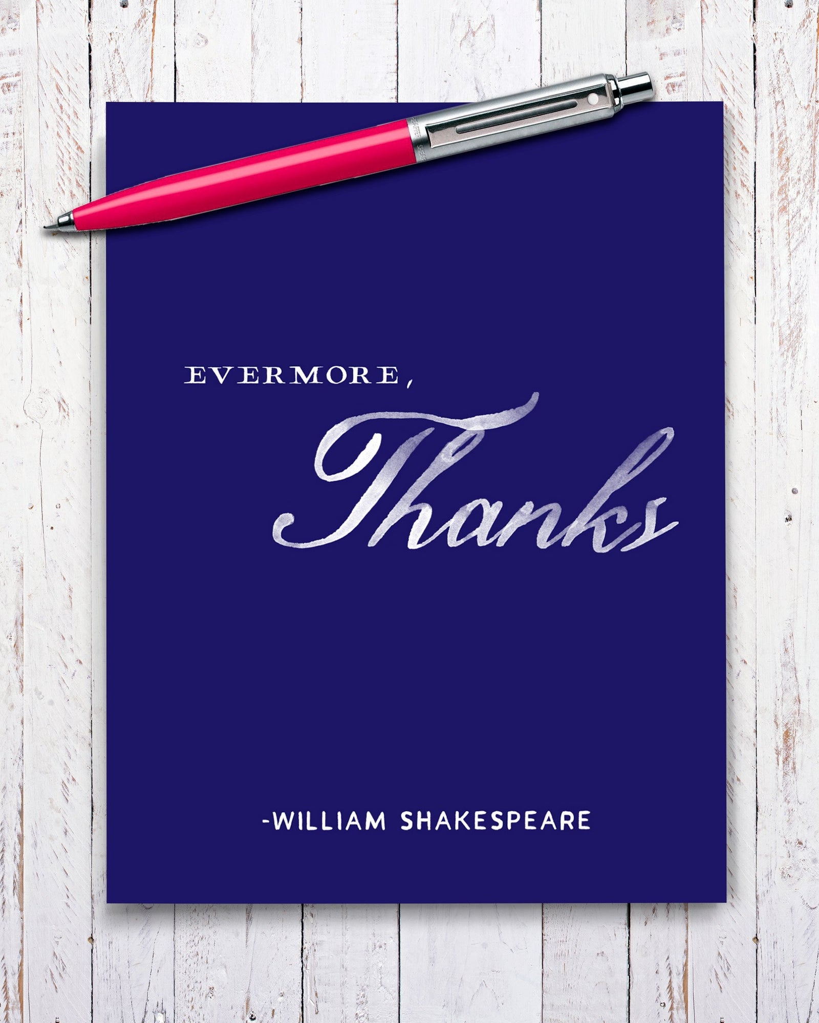 Thank You Card, Evermore, Thanks. William Shakespeare. By Smirkantile ...