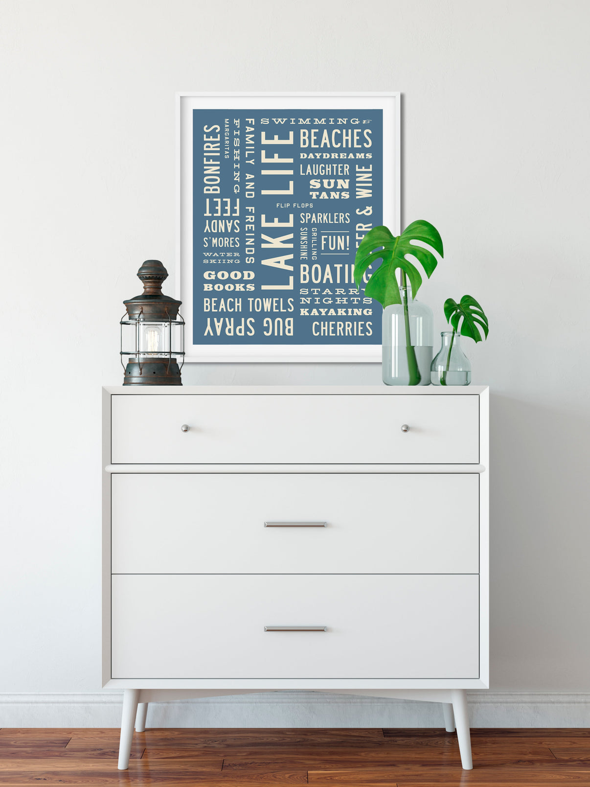 Lake Life Word Art Print | Michigan Art Poster - Transit Design