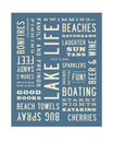 Lake Life Word Art Print | Michigan Art Poster - Transit Design