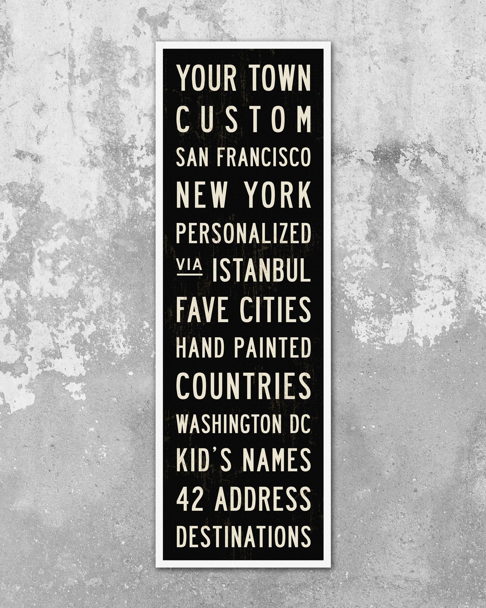 Custom Subway Sign - Personalized Home Decor | Transit Design