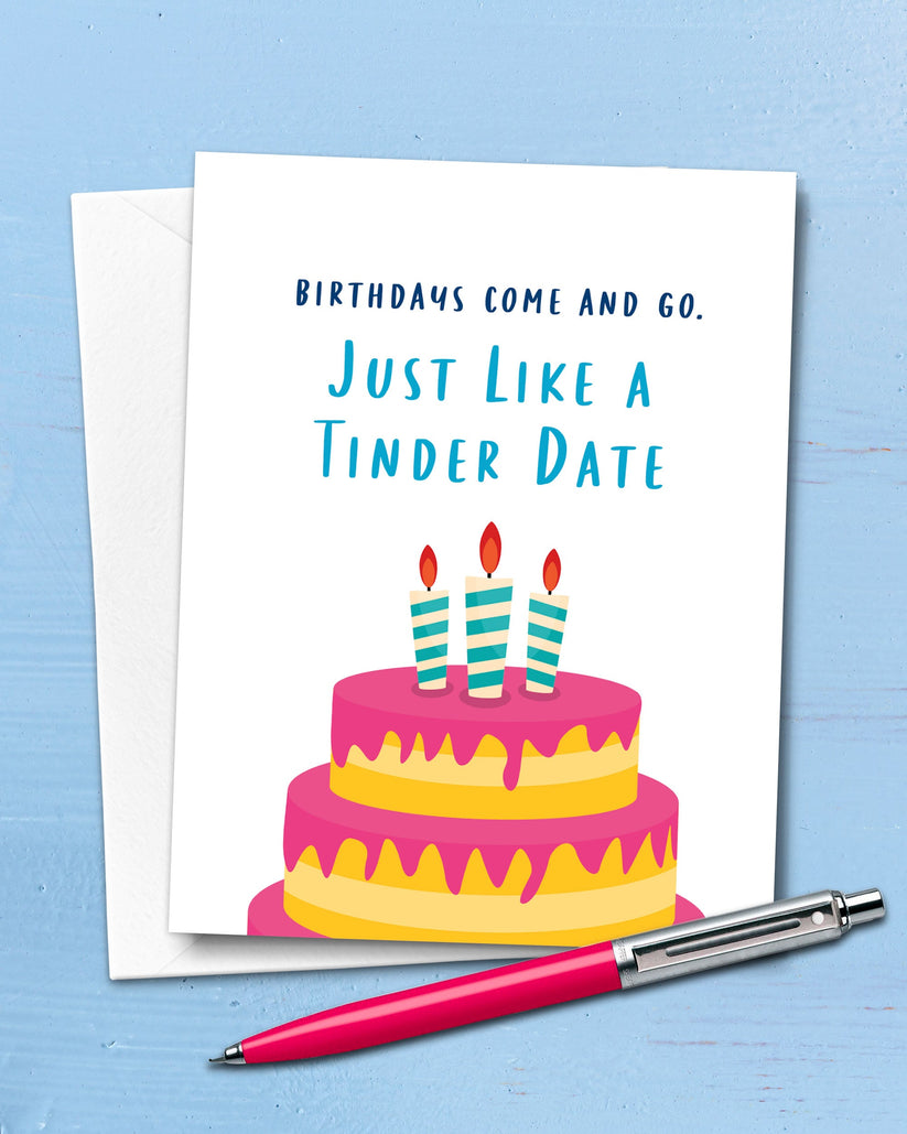Funny Birthday Cards | Tinder Date | Sarcastic Cards by Smirkantile ...