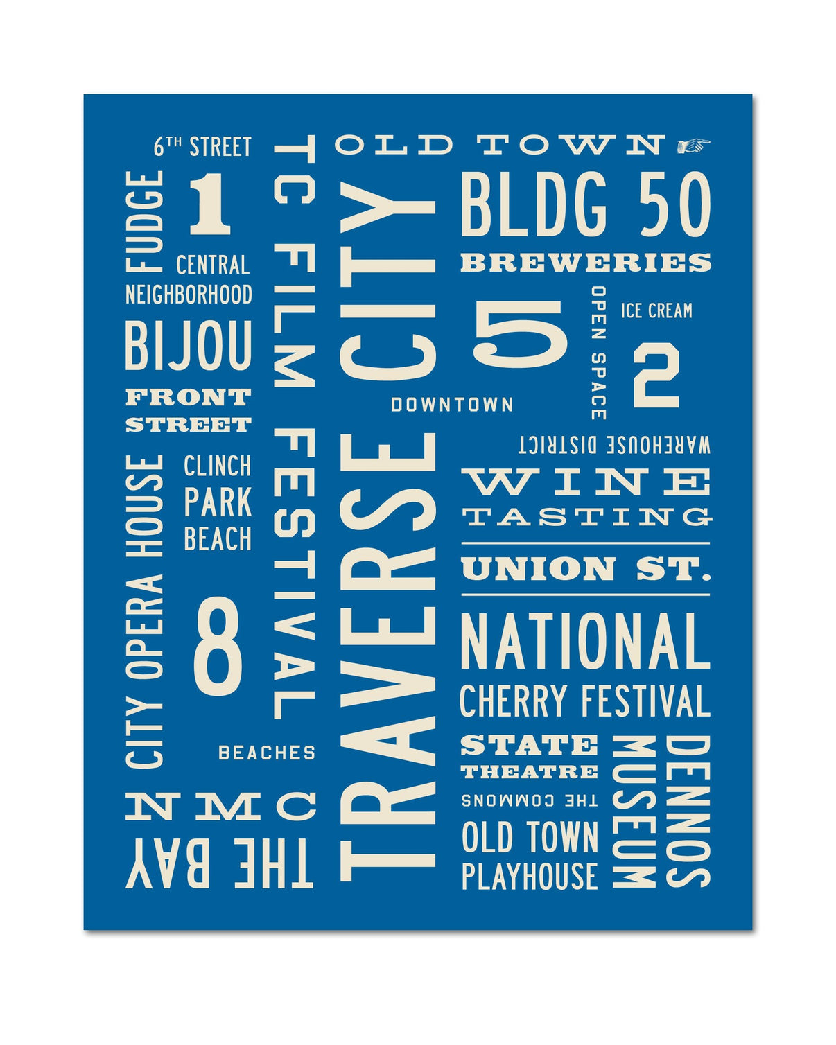 Traverse City Word Art | Michigan Print - Transit Design