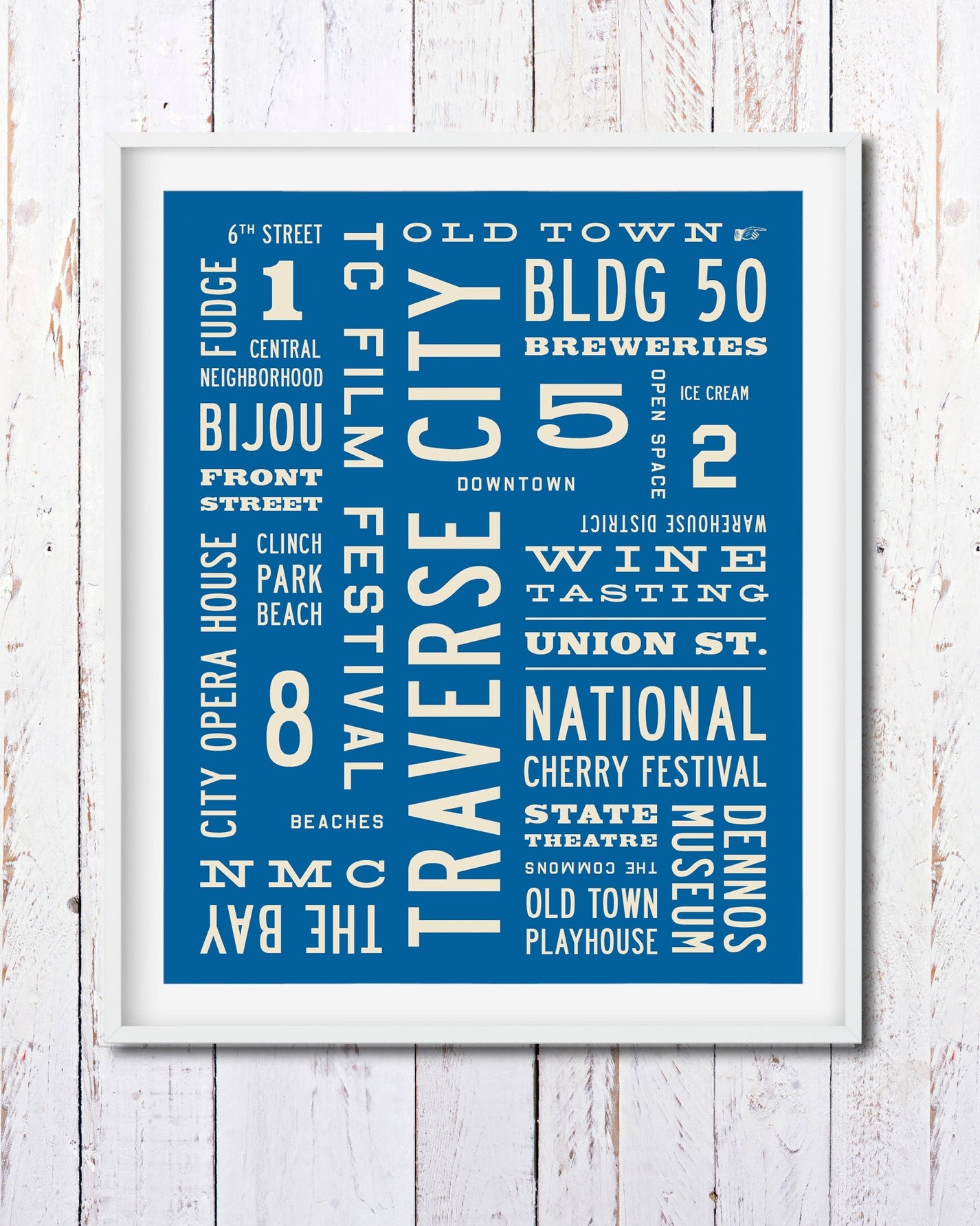 Traverse City Word Art | Michigan Print - Transit Design